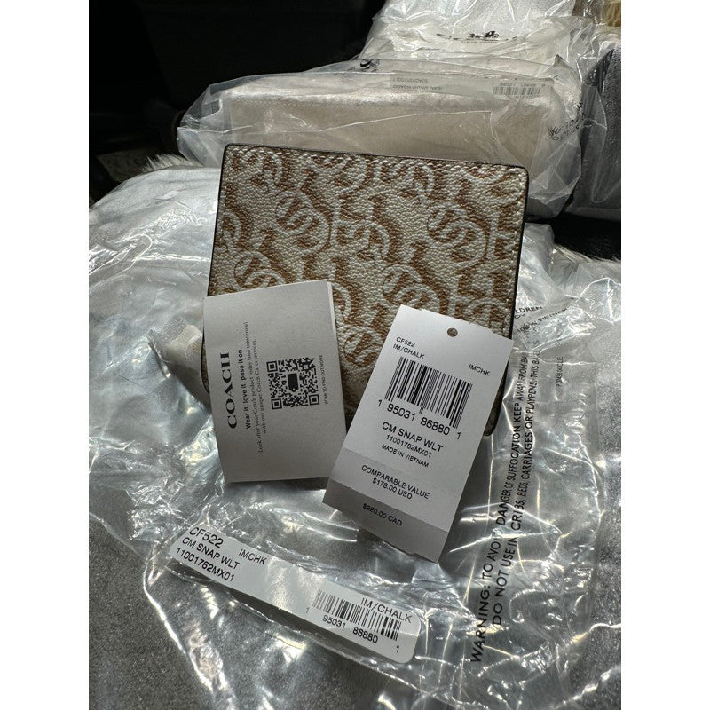 AUTHENTIC/ORIGINAL COACH Snap Wallet With Coach Monogram Print ...