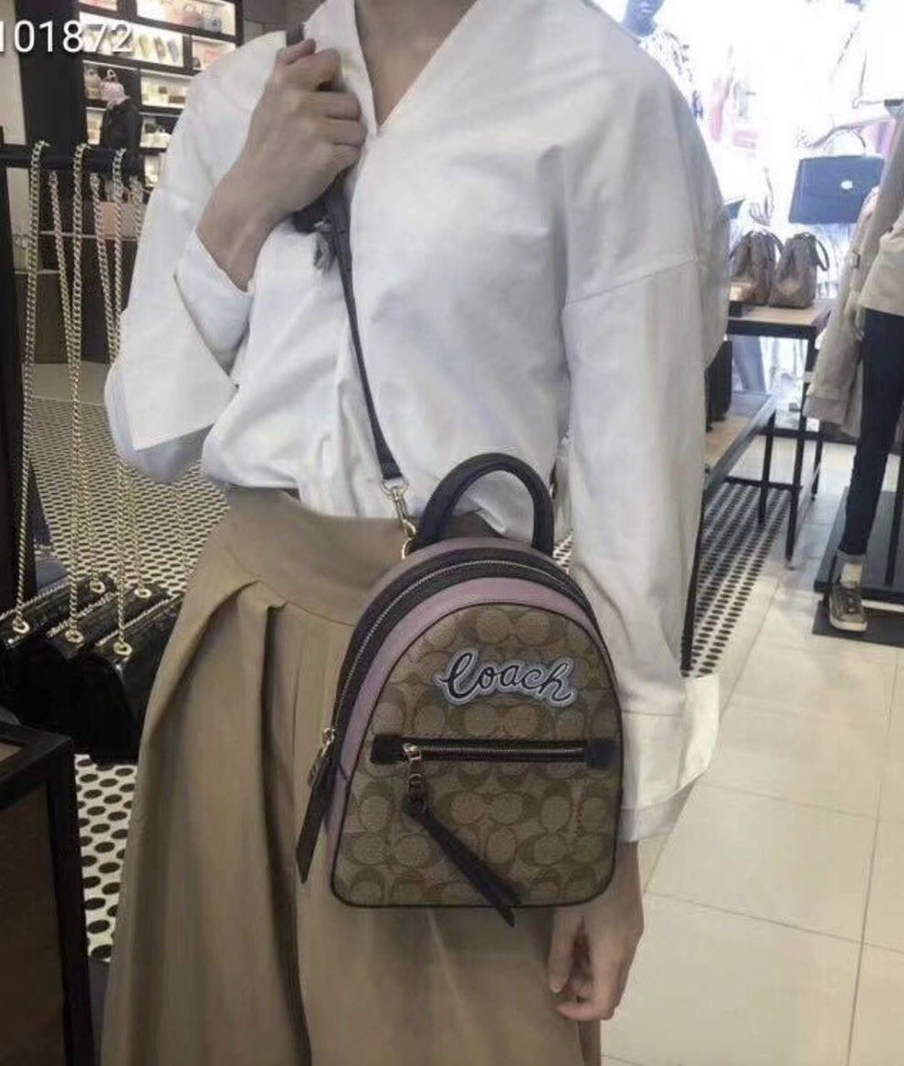 ORIG Preloved COACH Andi Mini Convertible Backpack Brown/Purple Bag ...