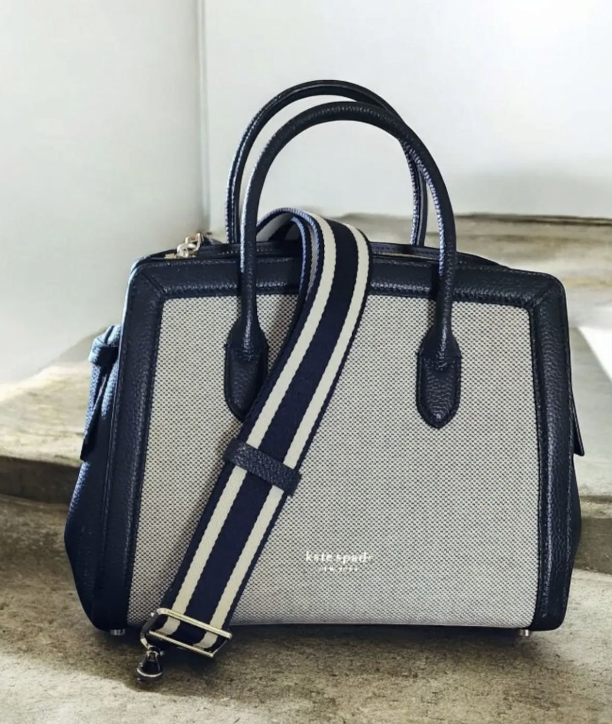 ORIG & IMPORTED KateSpade KS Knott Canvas Mini Satchel Blue Bag ...