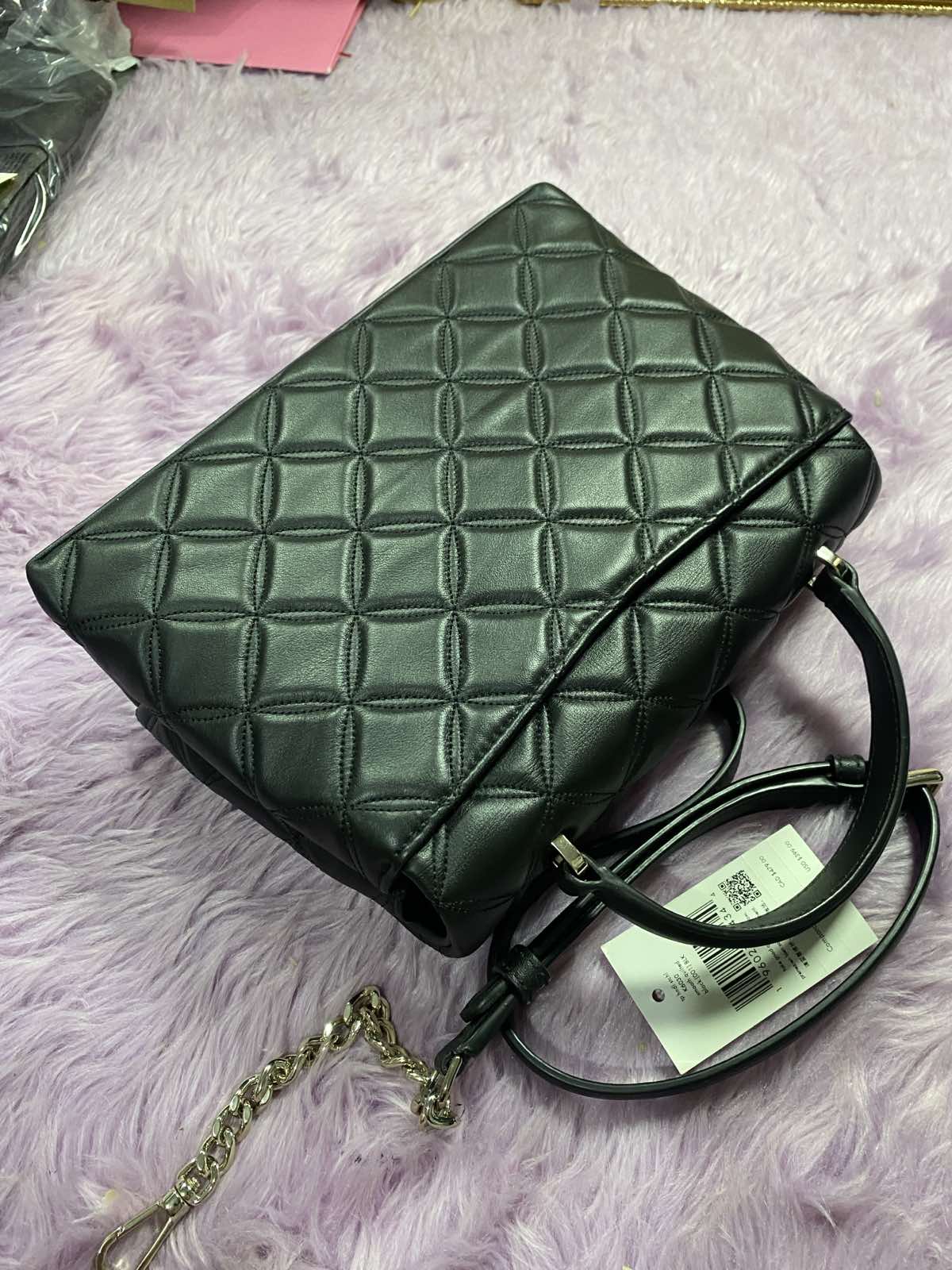 ORIG Preloved KateSpade KS Natalia Top Handle Satchel Quilted Black Ba ...