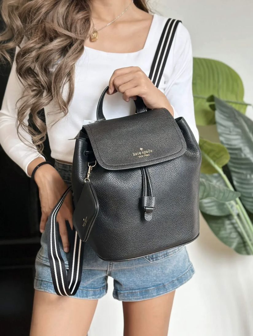 ORIG & IMPORTED KateSpade KS Rosie Medium Flap Backpack Black Bag ...