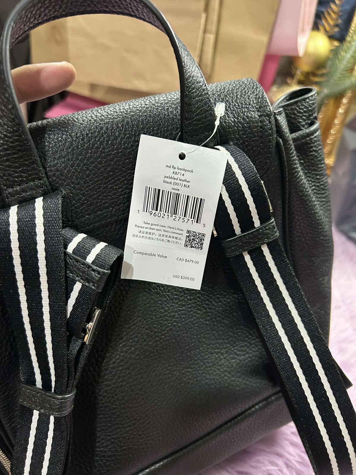 ORIG & IMPORTED KateSpade KS Rosie Medium Flap Backpack Black Bag ...