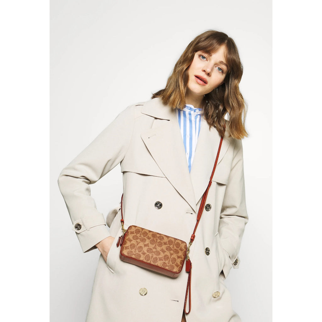 AUTHENTIC/ORIGINAL COACH Kira Crossbody Bag In Signature Canvas Brown ...